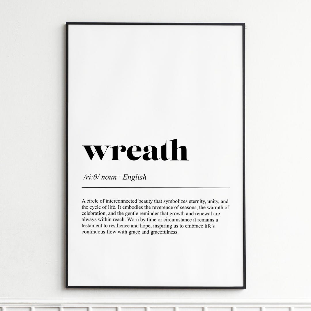 Wreath Definition Print , Elegant Typography Wall Art , Modern Home ...