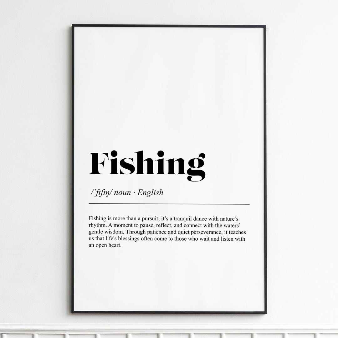Fishing Definition Print , Elegant Dictionary Wall Art , Nautical ...