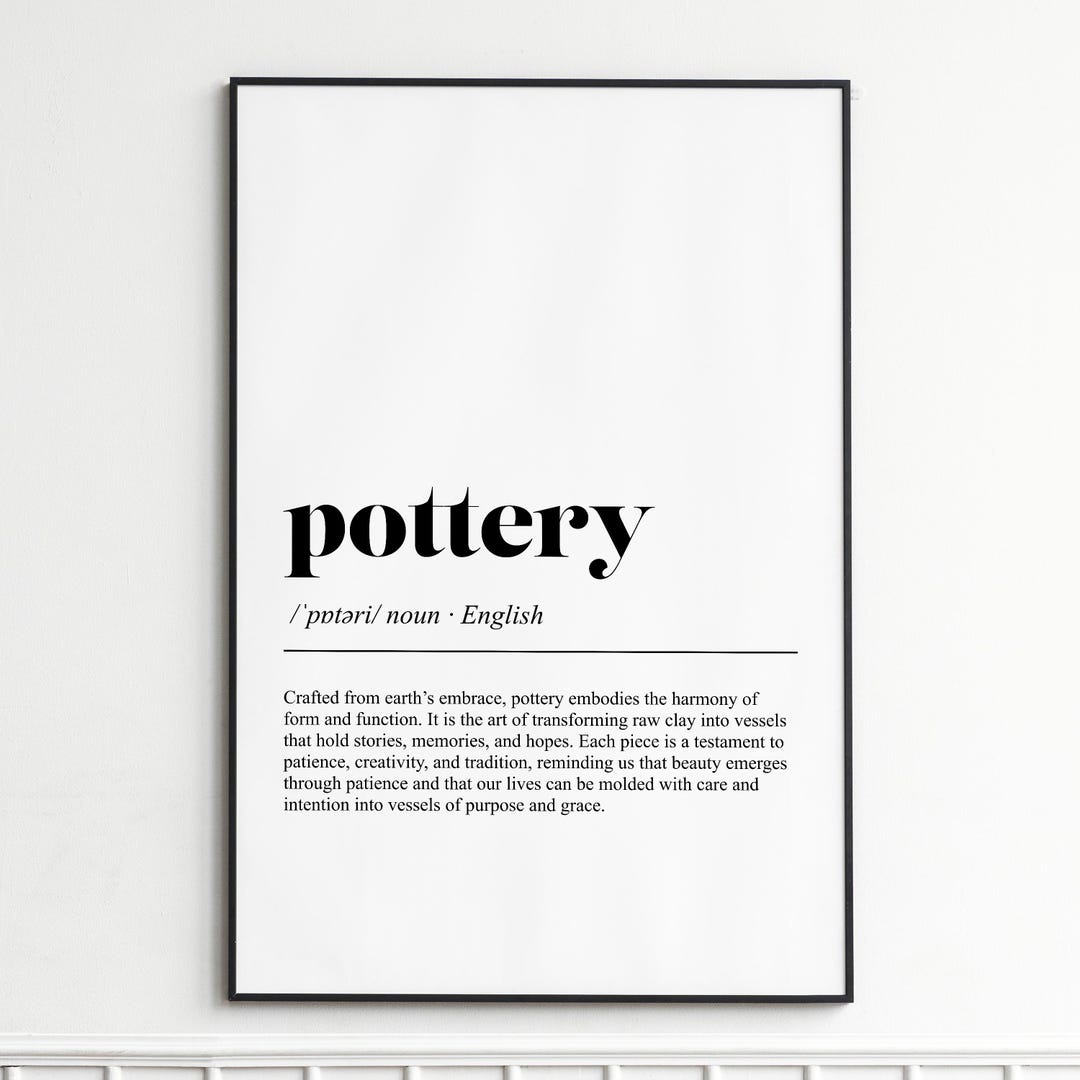 Pottery Definition Print, Elegant Dictionary Wall Art, Modern ...