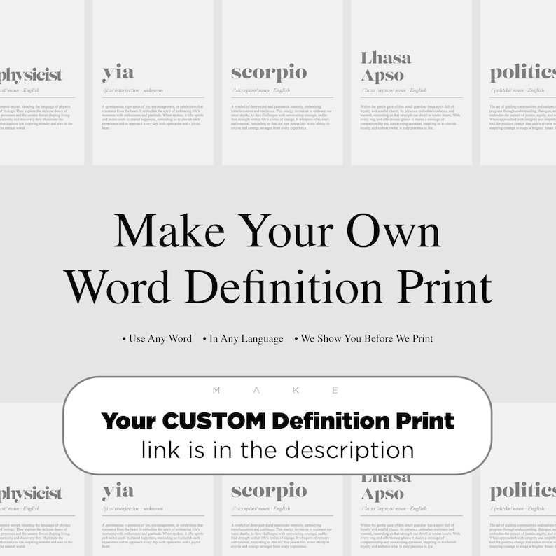 Real Estate Agent Definition Print, Corporate Gift, Client Gift ...
