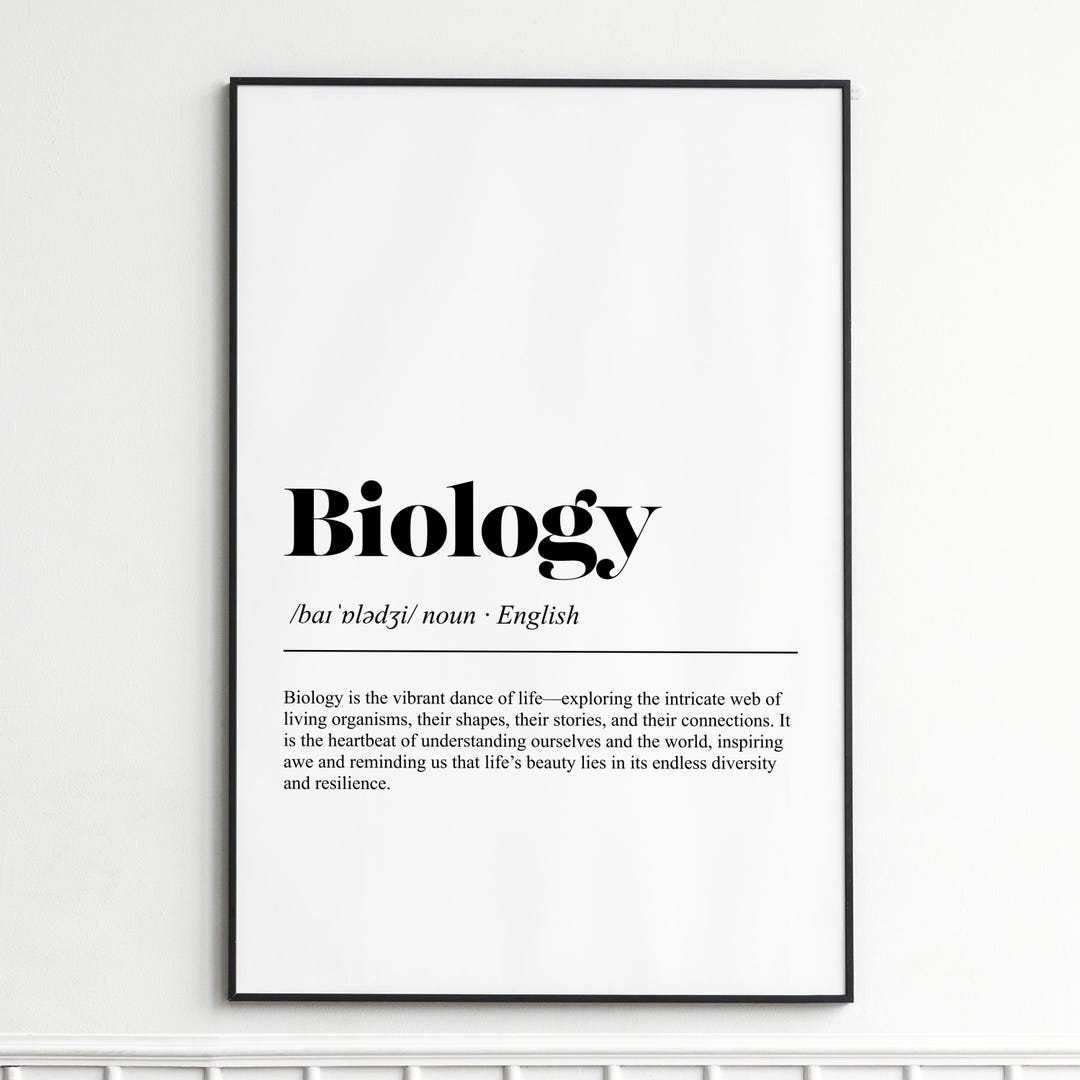 Biology Definition Print , Educational Dictionary Wall Art , Modern ...