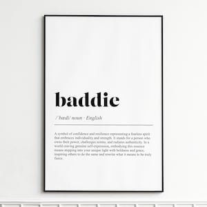 Baddie Definition Poster - Etsy UK