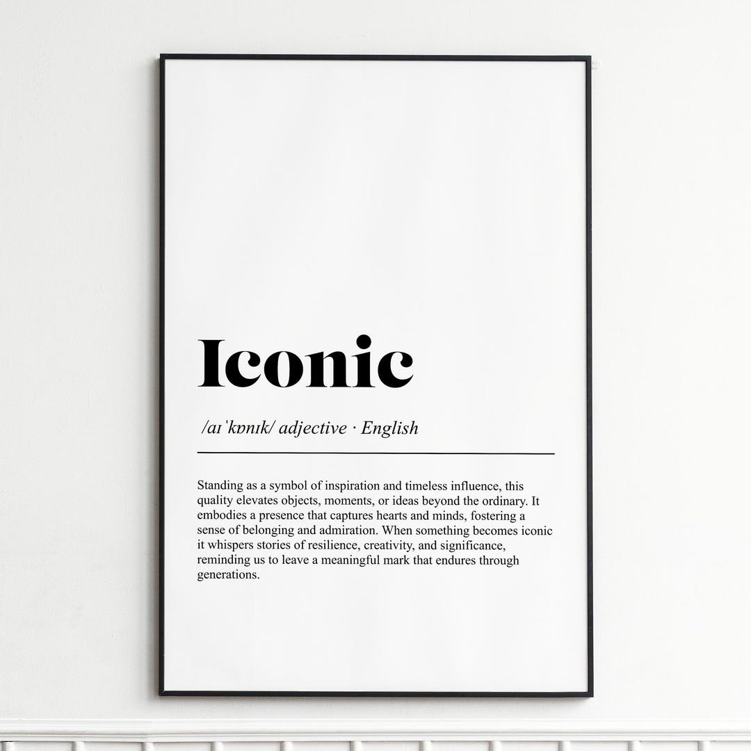 Iconic Definition Print , Modern Minimalist Typography Wall Art ...