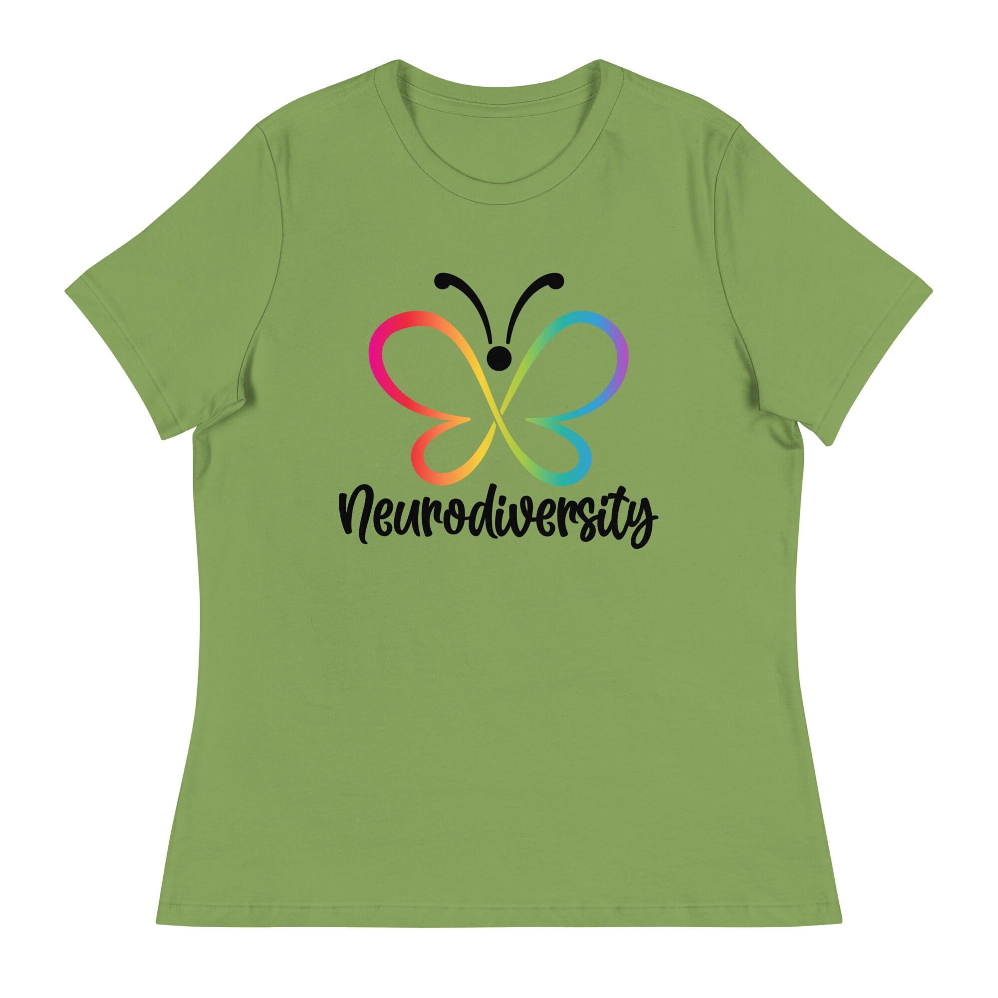 Neurodiversity Ribbon Butterfly Women's Relaxed T-shirt Autism ...
