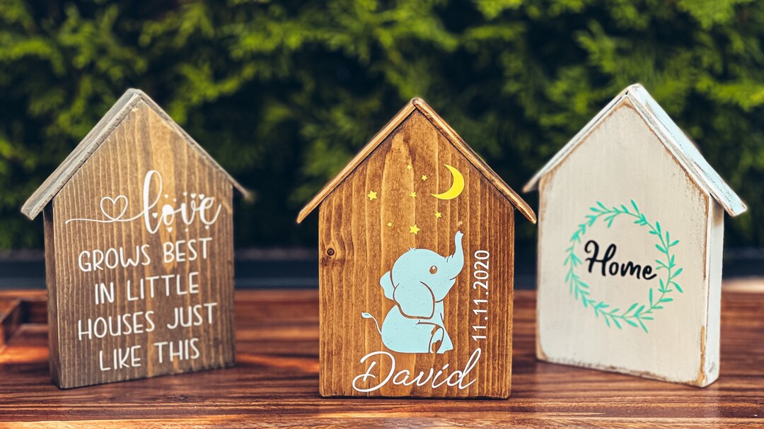 Mini Houses | Wooden Decor | Farmhouse | Custom Gift | Favors | Mantle ...