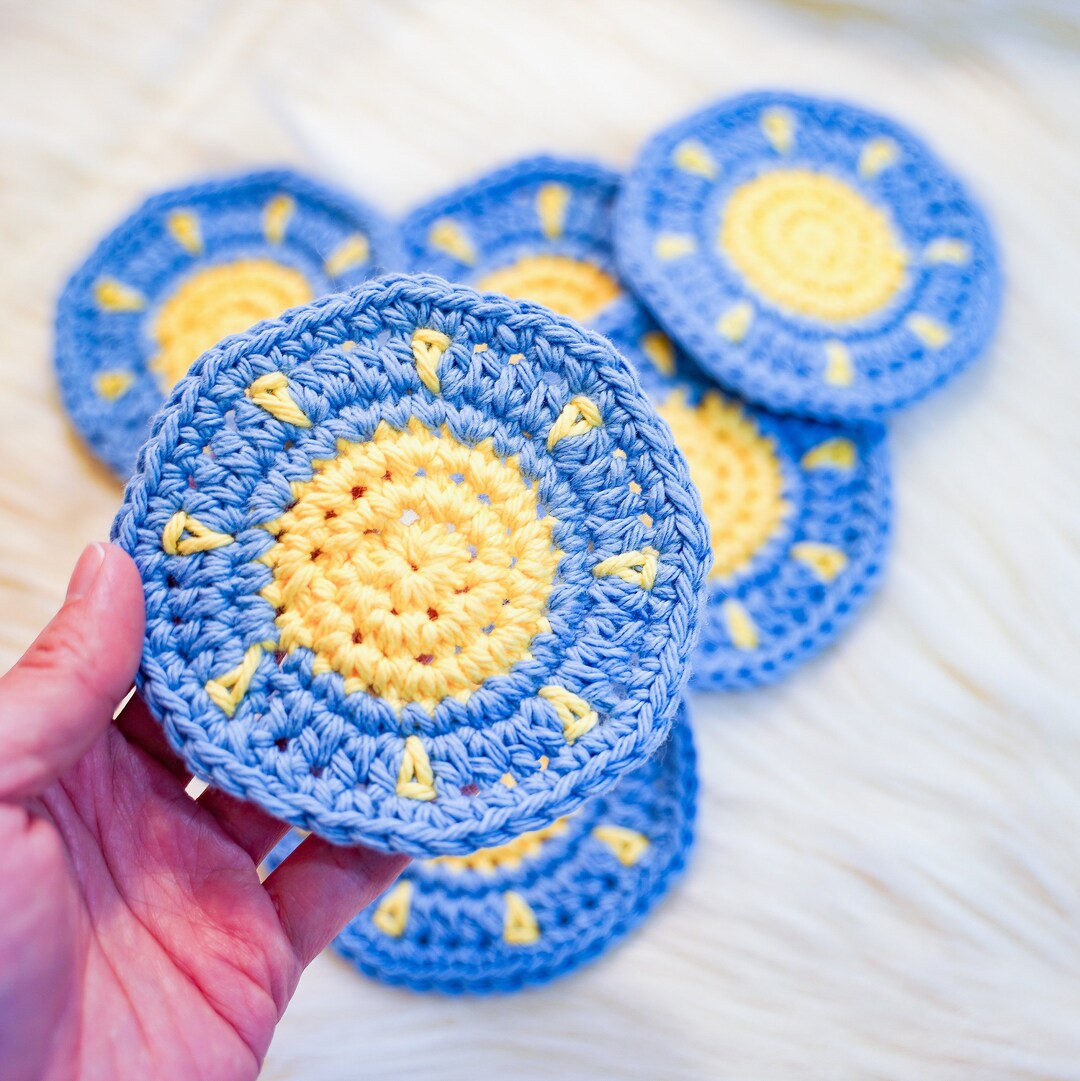 CROCHET PATTERN - Sunshine Coaster - Etsy