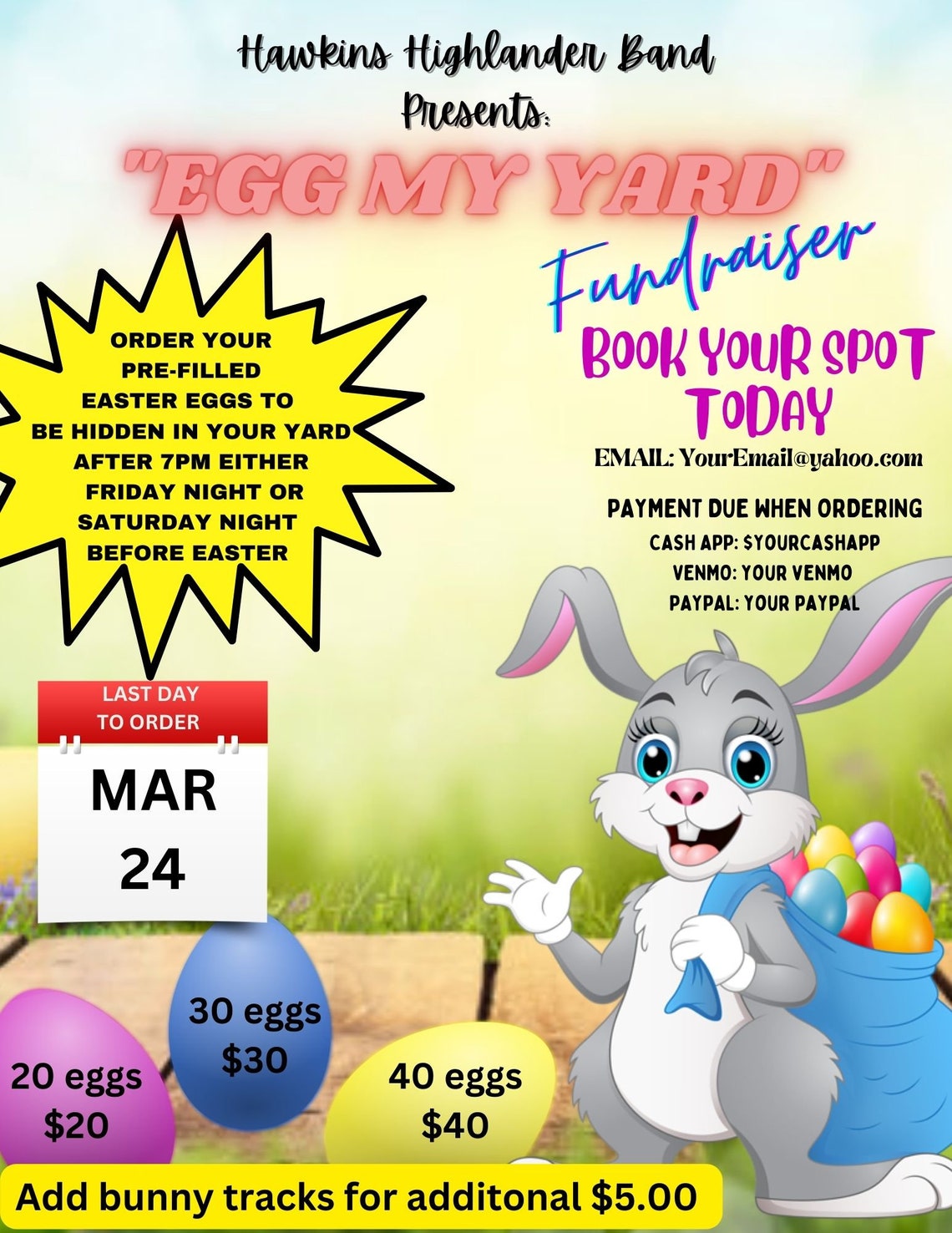 Editable Egg My Yard Fundraiser Template With Order Form. Easy to Use ...