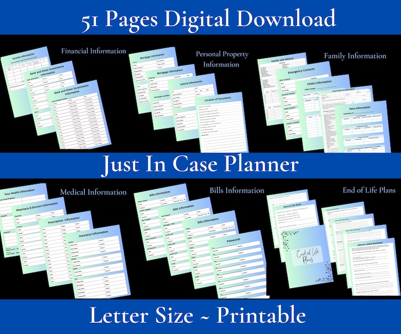 Just in Case Planner - End of Life Planner - Emergency Planning ...