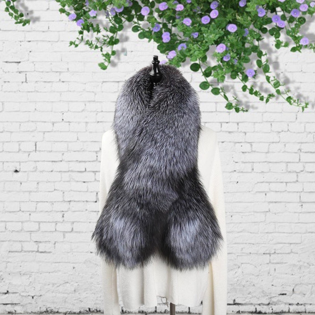 Luxury Genuine Fox Fur Scarf Real Fox Skin Scarf Big Size - Etsy
