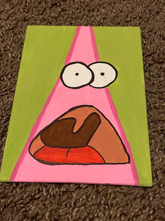 Screaming Patrick Painting.. 5x7 Flat Canvas. | Etsy