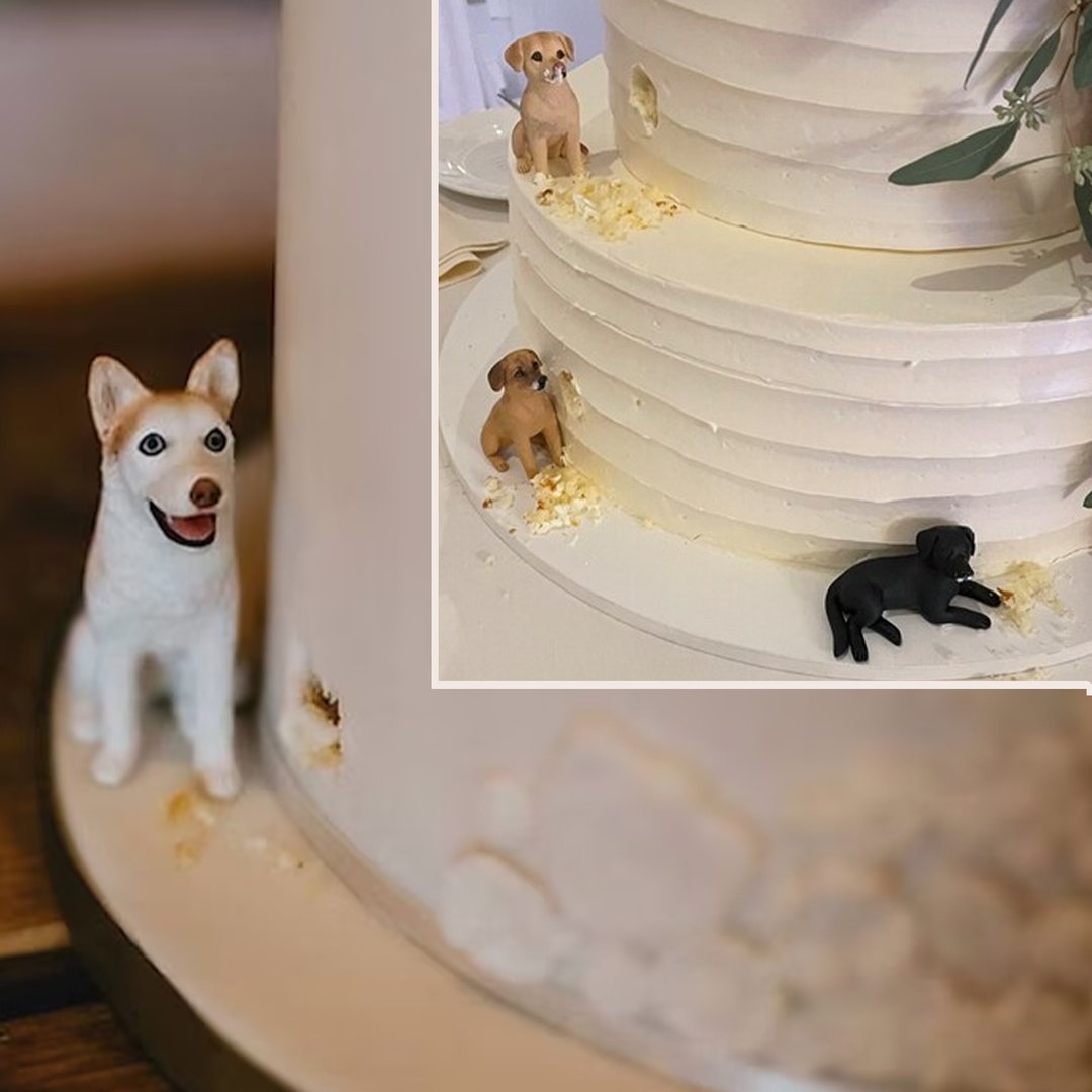 Personalised Custom Pet Dog Statue, Wedding Cake Bowler Hat, Gift for ...
