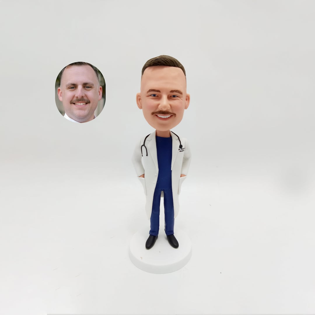 Custom Doctor Bobblehead, Personalized Gift for Him, Handmade Polymer ...