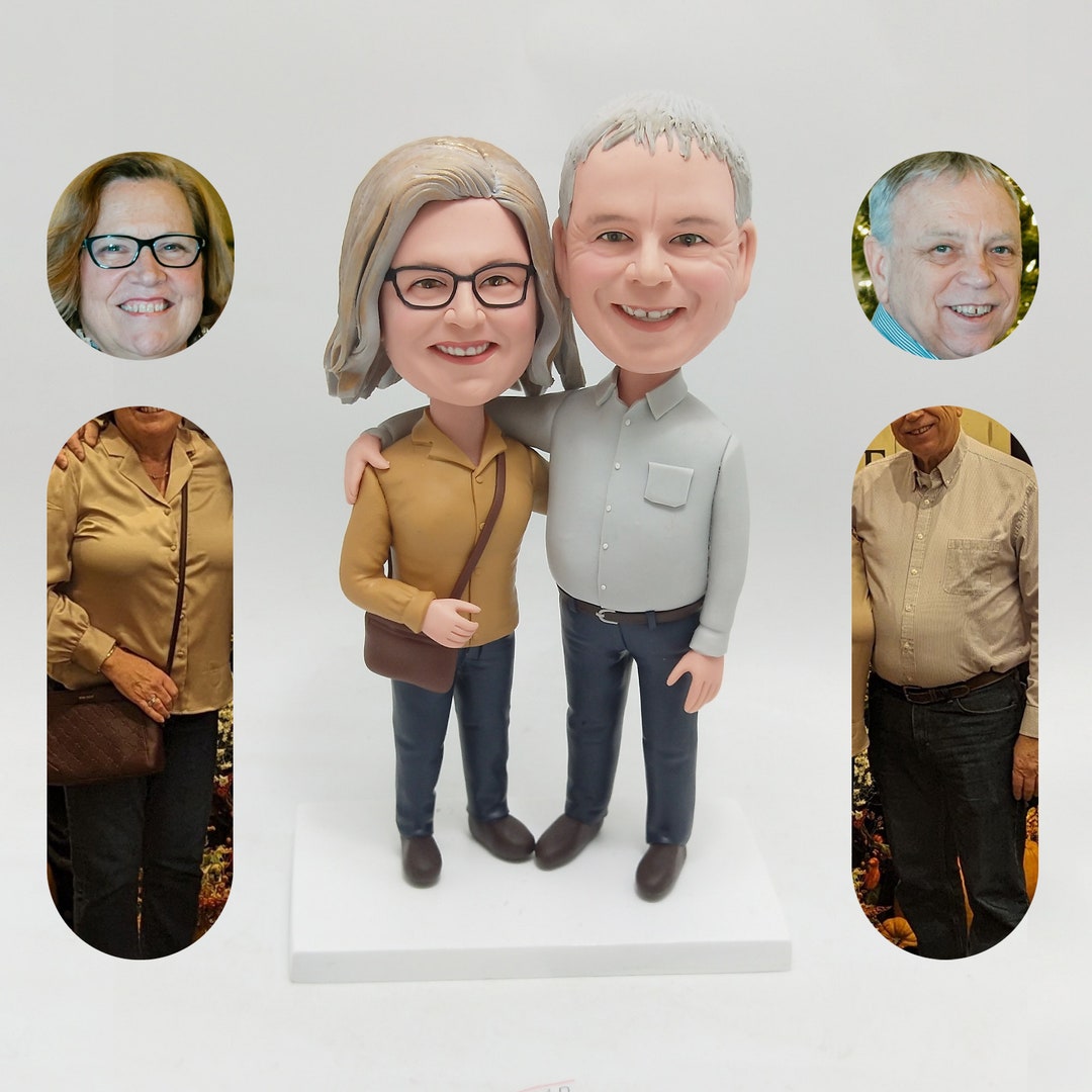 Custom Couple Bobblehead, Handmade Polymer Clay Anniversary Gift - Etsy