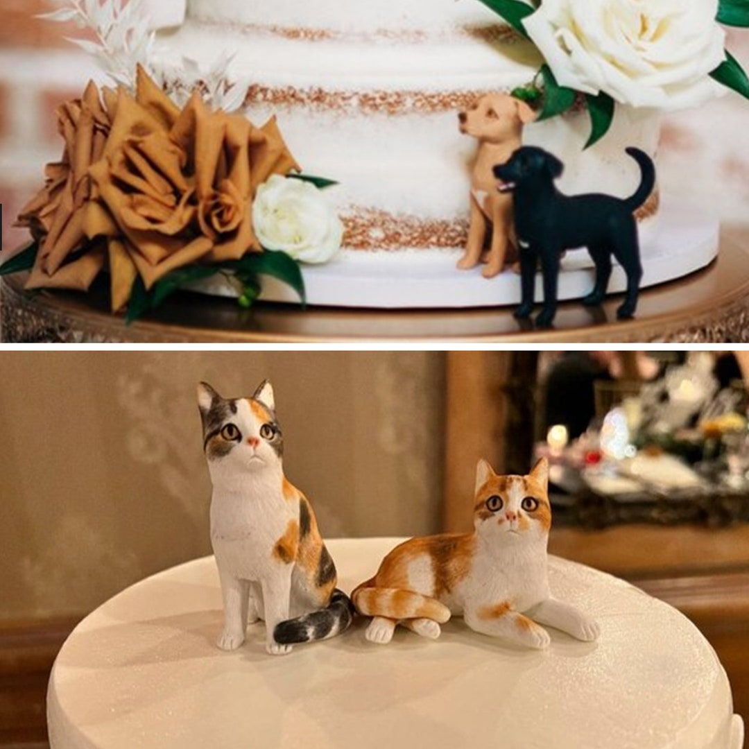 Personalised Custom Teddy Dog Statue, Dog Wedding Cake Topper, Pet Cake ...