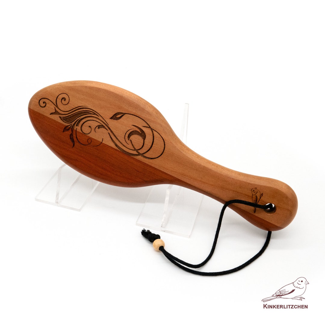 Hairbrush OTK Spanking Paddle BDSM Flower Laser Engraving Custom ...