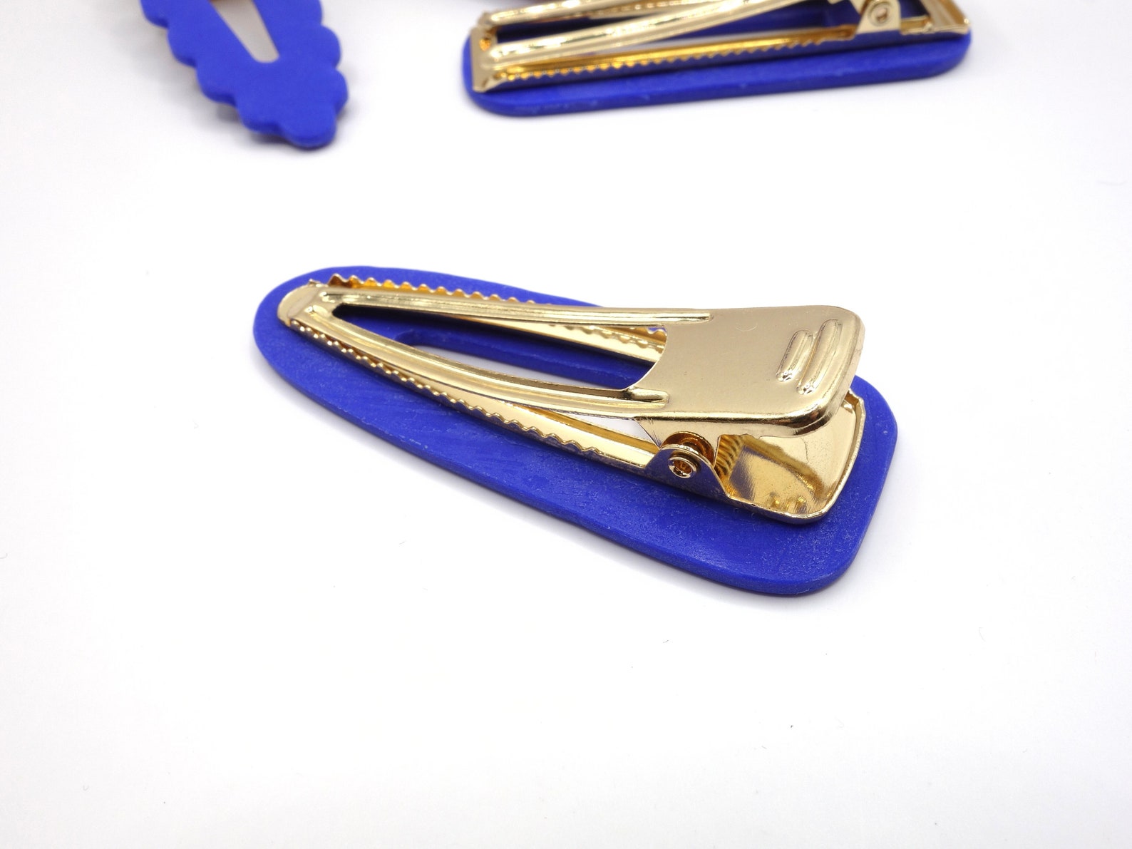 Original Royal Blue Triangular Hair Barrette, Electric Blue Hair Clip ...