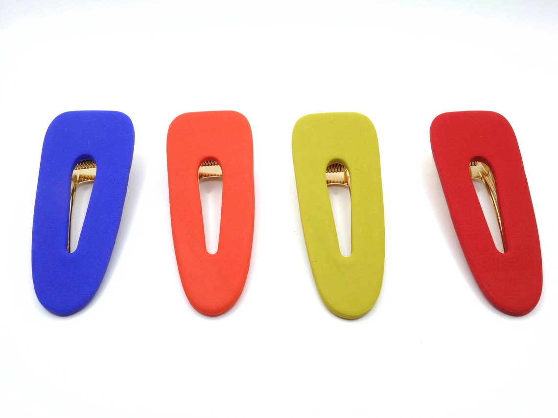 Original Royal Blue Triangular Hair Barrette, Electric Blue Hair Clip ...