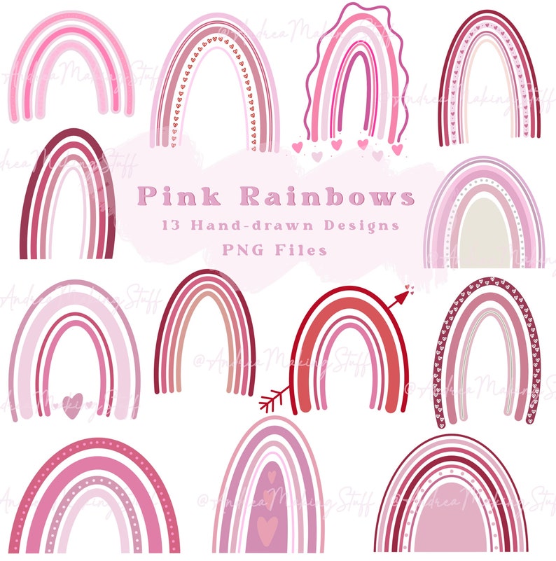 Rainbow Clip Art / Rainbow Png / Png Bundle / Clip Art Bundle / Digital ...