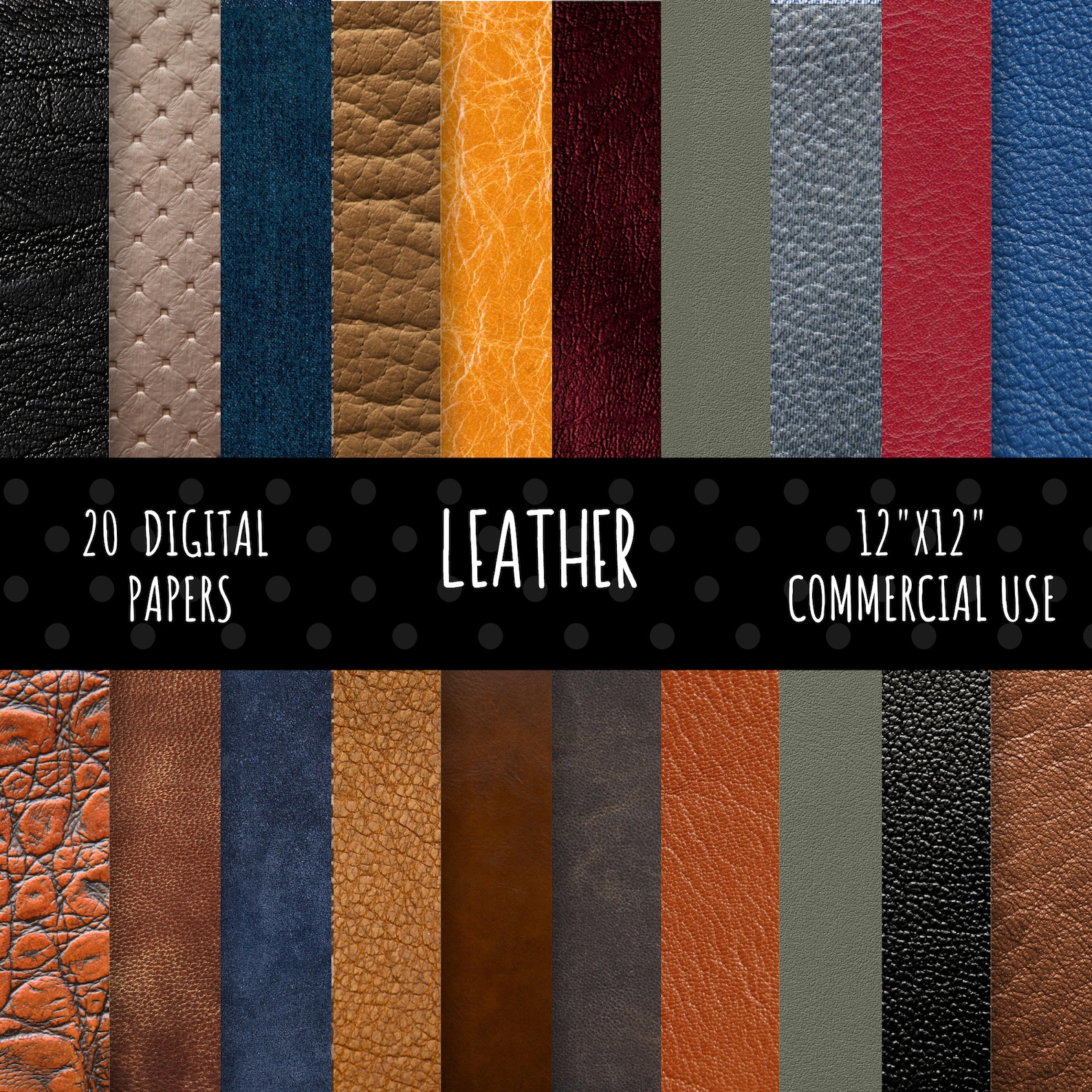 Digital Leather, Leather Digital Paper Pack, Leather Scrapbook Paper ...