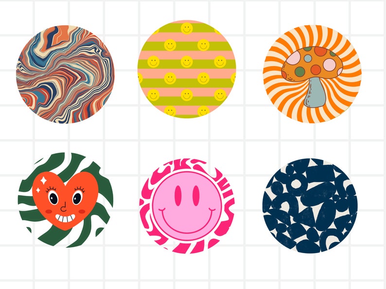 30 Groovy Car Coaster Sublimation PNG Designs, Retro Clipart, Too ...