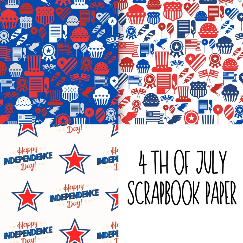 Patriotic Digital Paper USA Digital Paper America Scrapbook - Etsy
