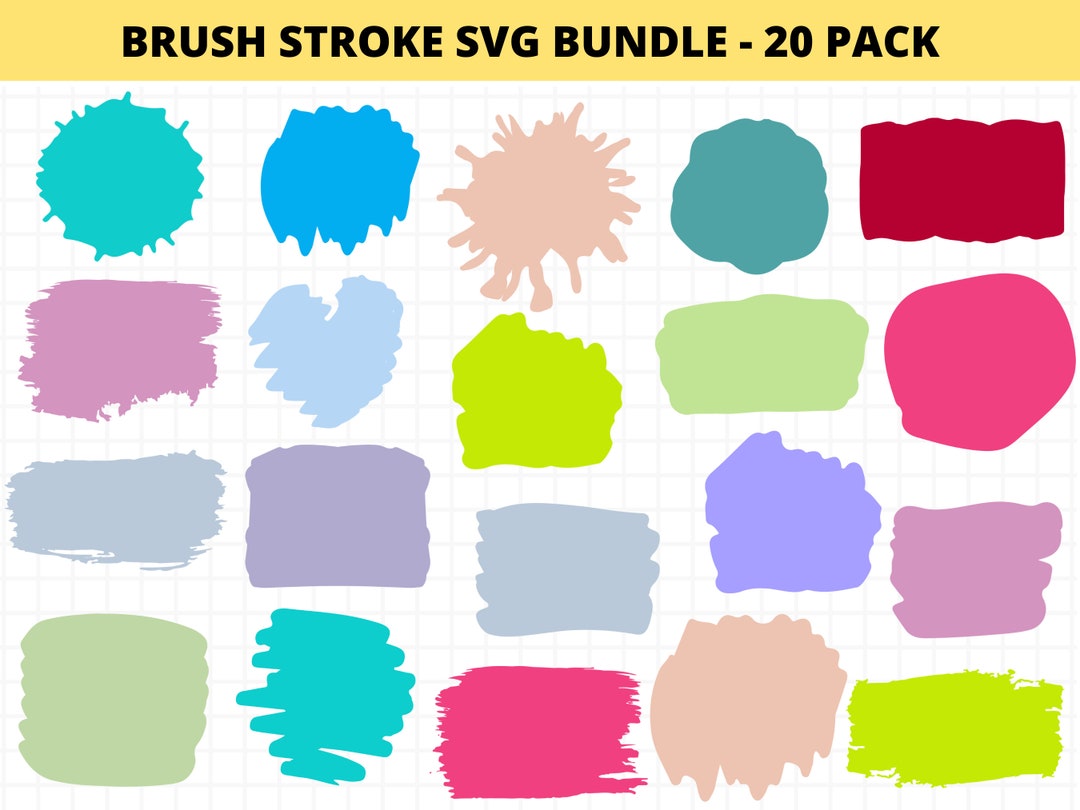 Brush Stroke Svg Bundle, Hand Drawn Background Clipart, Keychain Svg ...