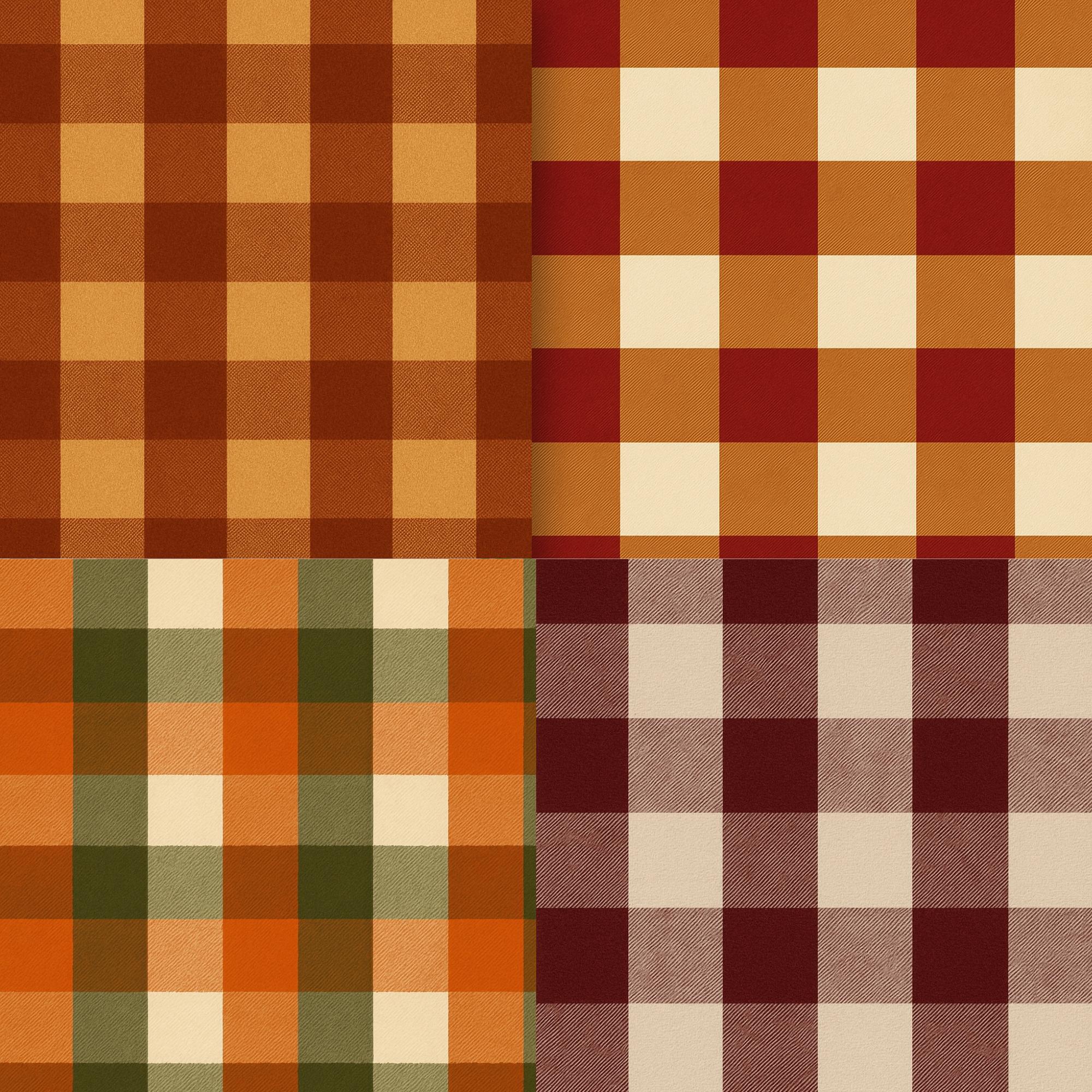 Buffalo Plaid Digital Paper Bundle, Seamless Fall Flannel Backgrounds ...
