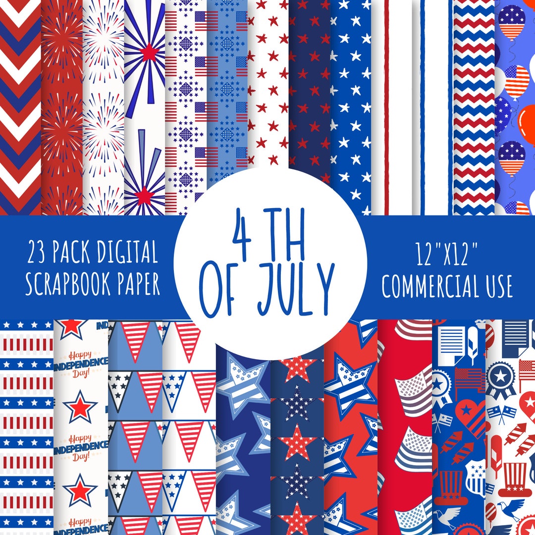 Patriotic Digital Paper, USA Digital Paper, America Scrapbook Paper ...