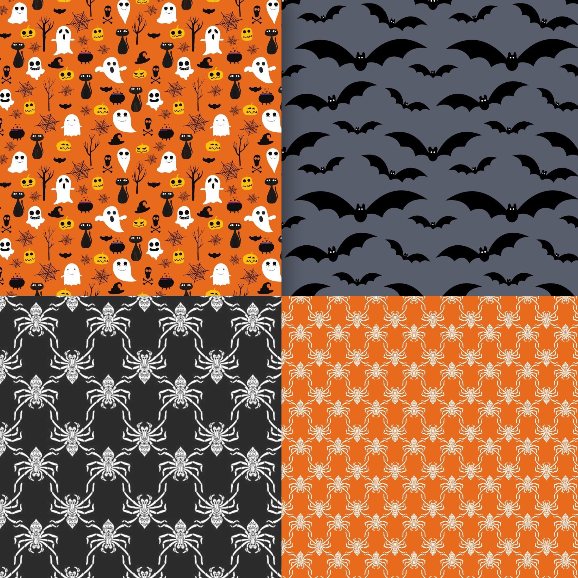 Halloween Digital Paper Pack Ghosts Background Paper - Etsy