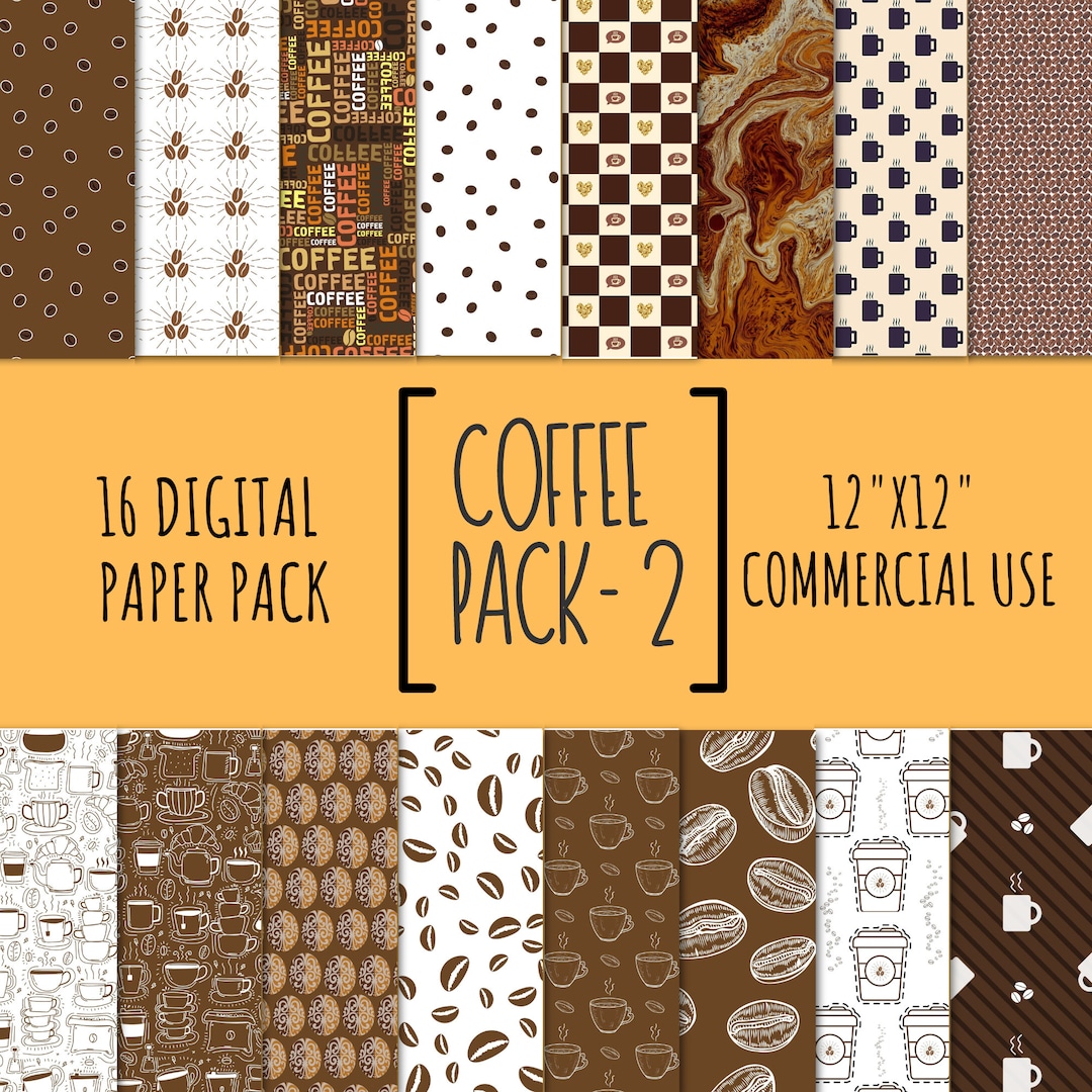 Coffee Lover Digital Paper Pack, Coffee Digital Paper,scrapbooking ...