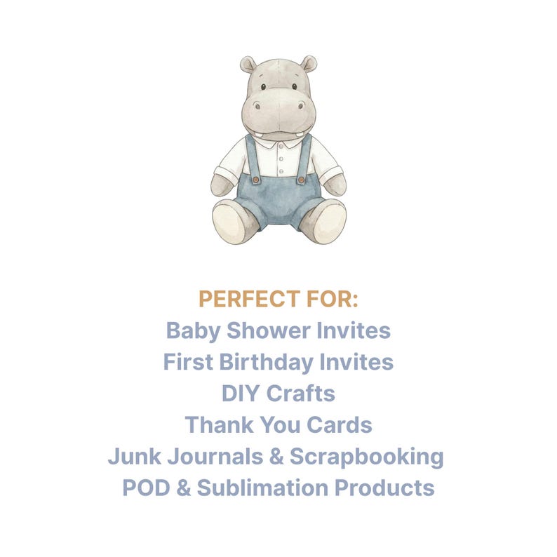 Baby Animal Clipart Set, Boy Nursery Baby Shower Invites Pngs ...