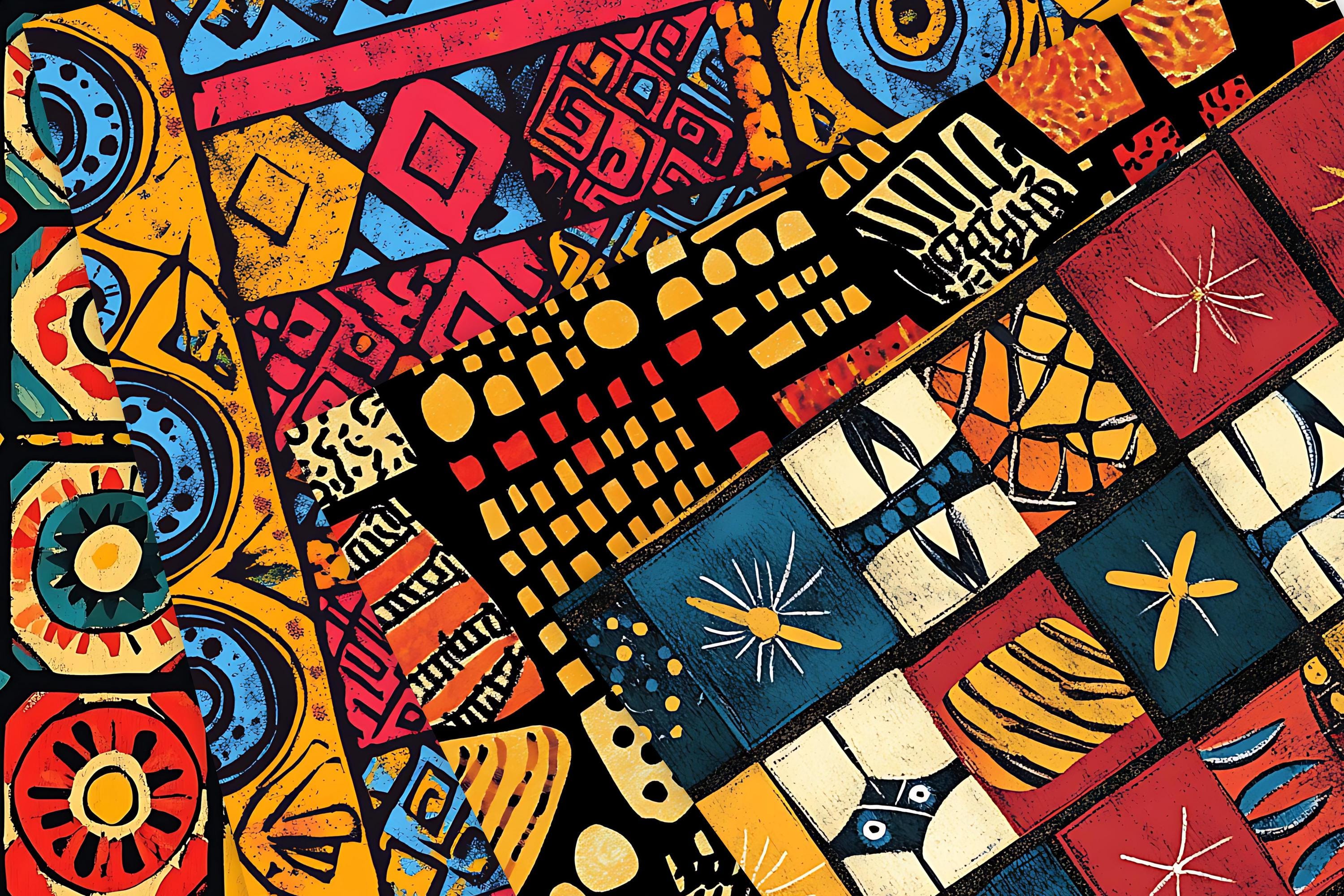 African Kente Mud Cloth Digital Paper: Seamless Tribal Patterns (12x12 ...