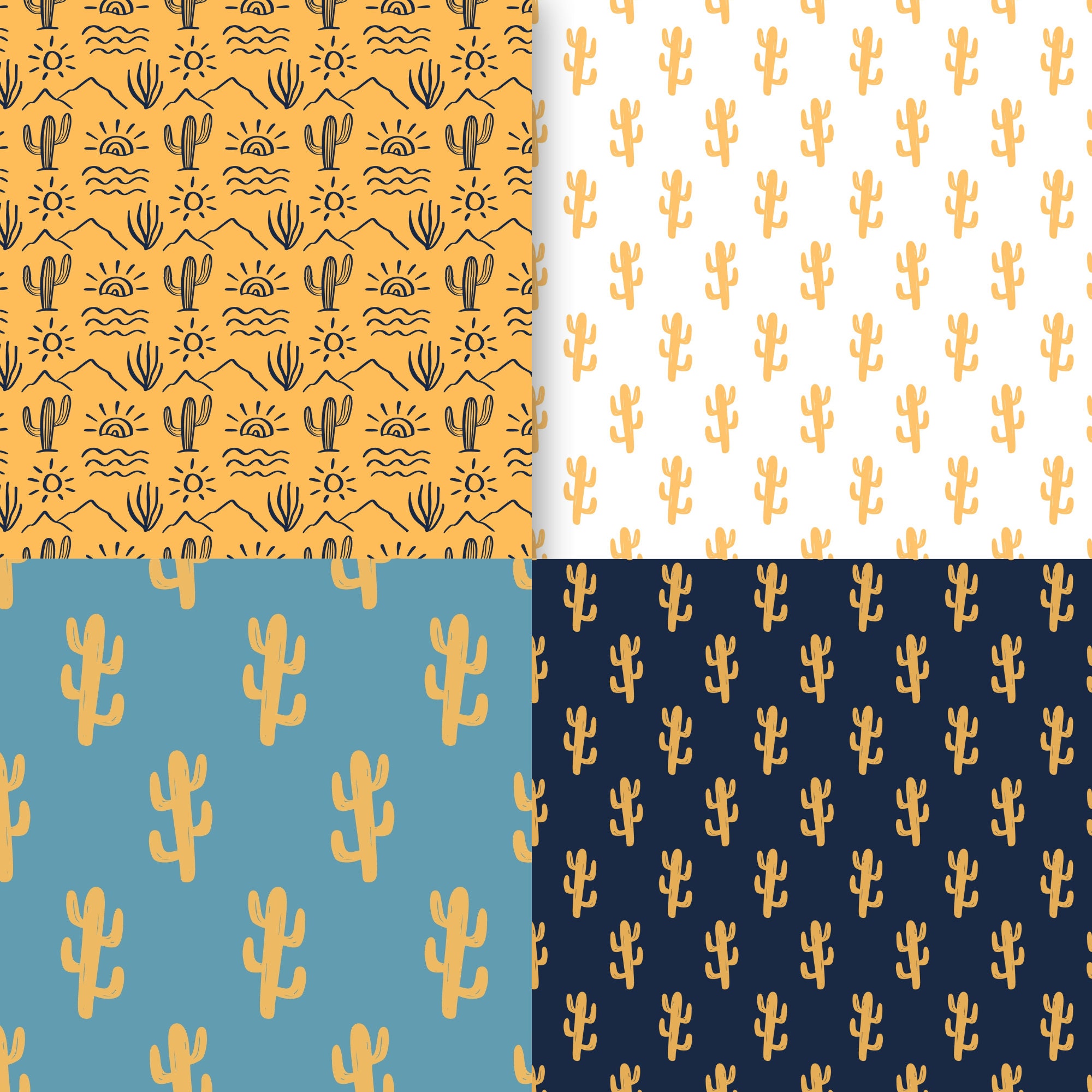 Cactus Digital Paper Pack Cacti Digital Scrapbook Paper - Etsy