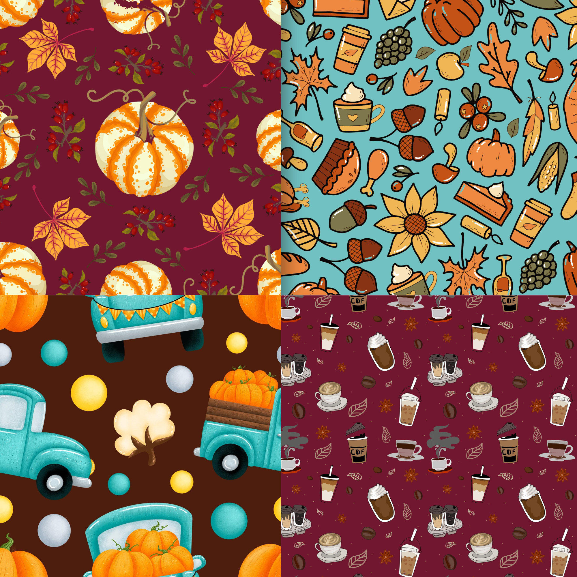 Pumpkin Spice Digital Paper Pack Pumpkin Spice Lover - Etsy