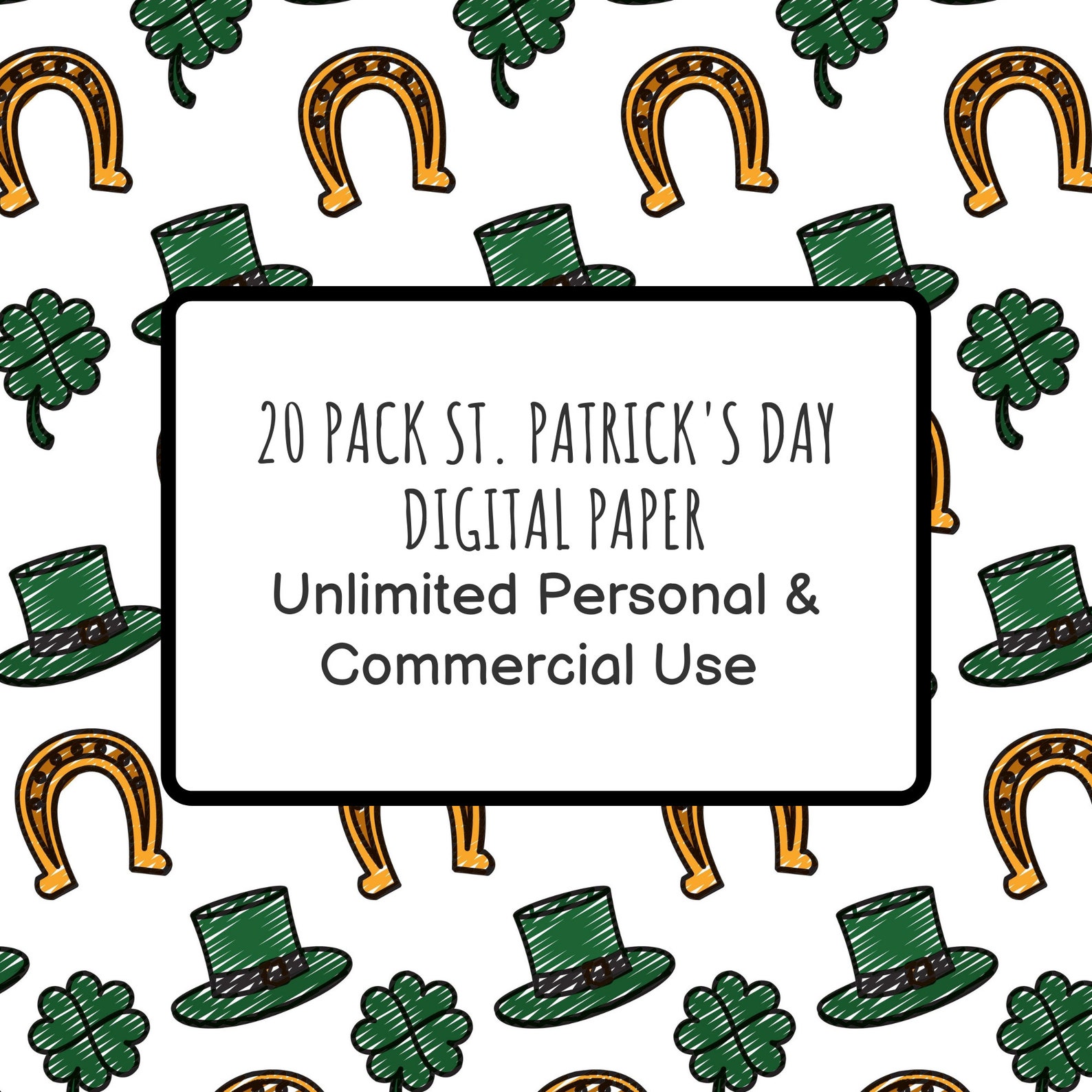 St. Patrick's Day Digital Paper Pack, Shamrock Digital Scrapbook Paper ...