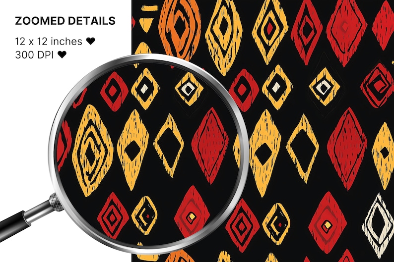 African Kente Mud Cloth Digital Paper: Seamless Tribal Patterns (12x12 ...
