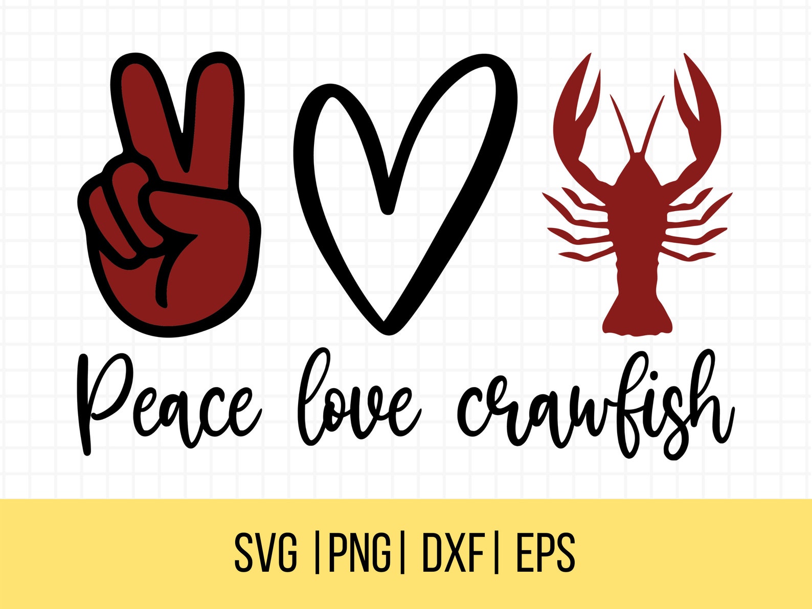 Crawfish Svg Peace Love Crawfish SVG Crawfish Boil SVG - Etsy