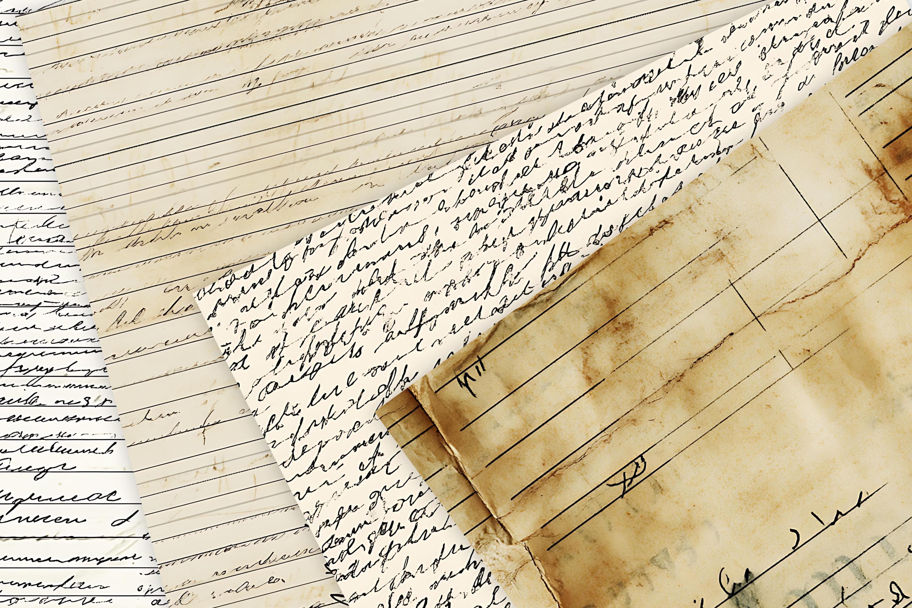 Vintage Handwriting Seamless Pattern Paper, Antique Written Textures ...