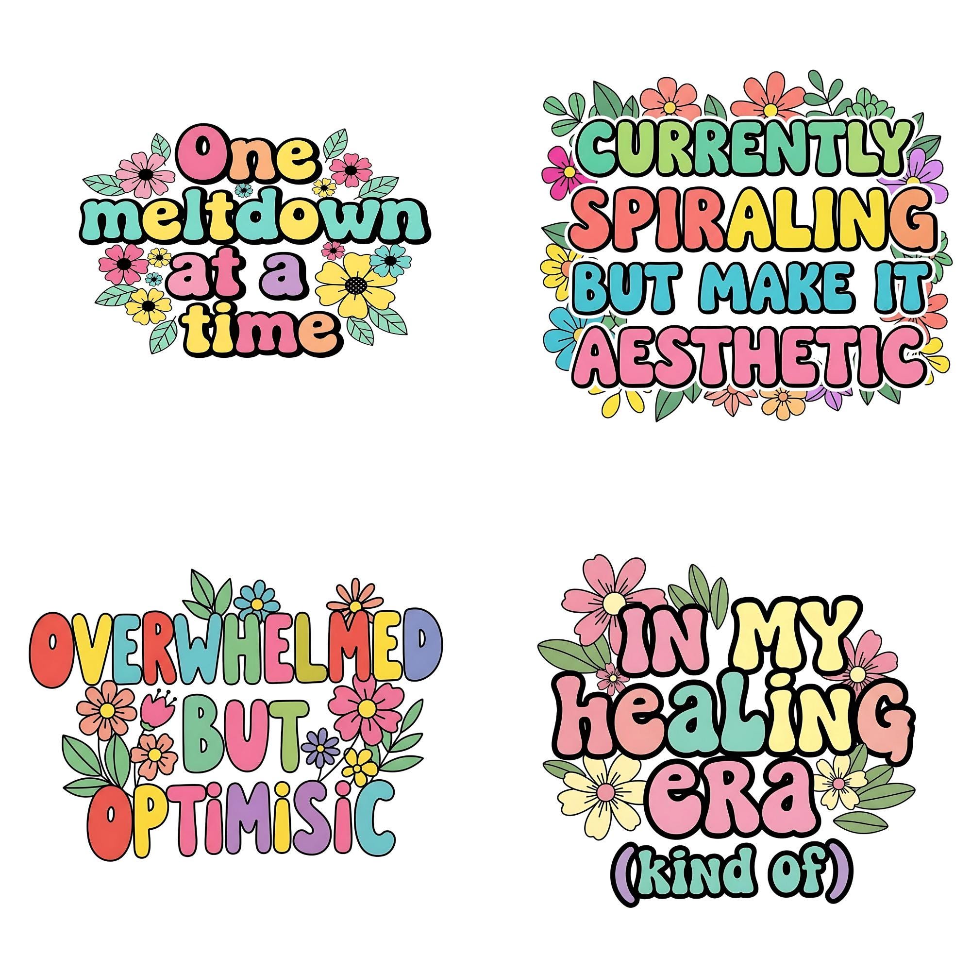 Sarcastic Mental Health Clipart Bundle: Funny Self Care Quotes PNG ...