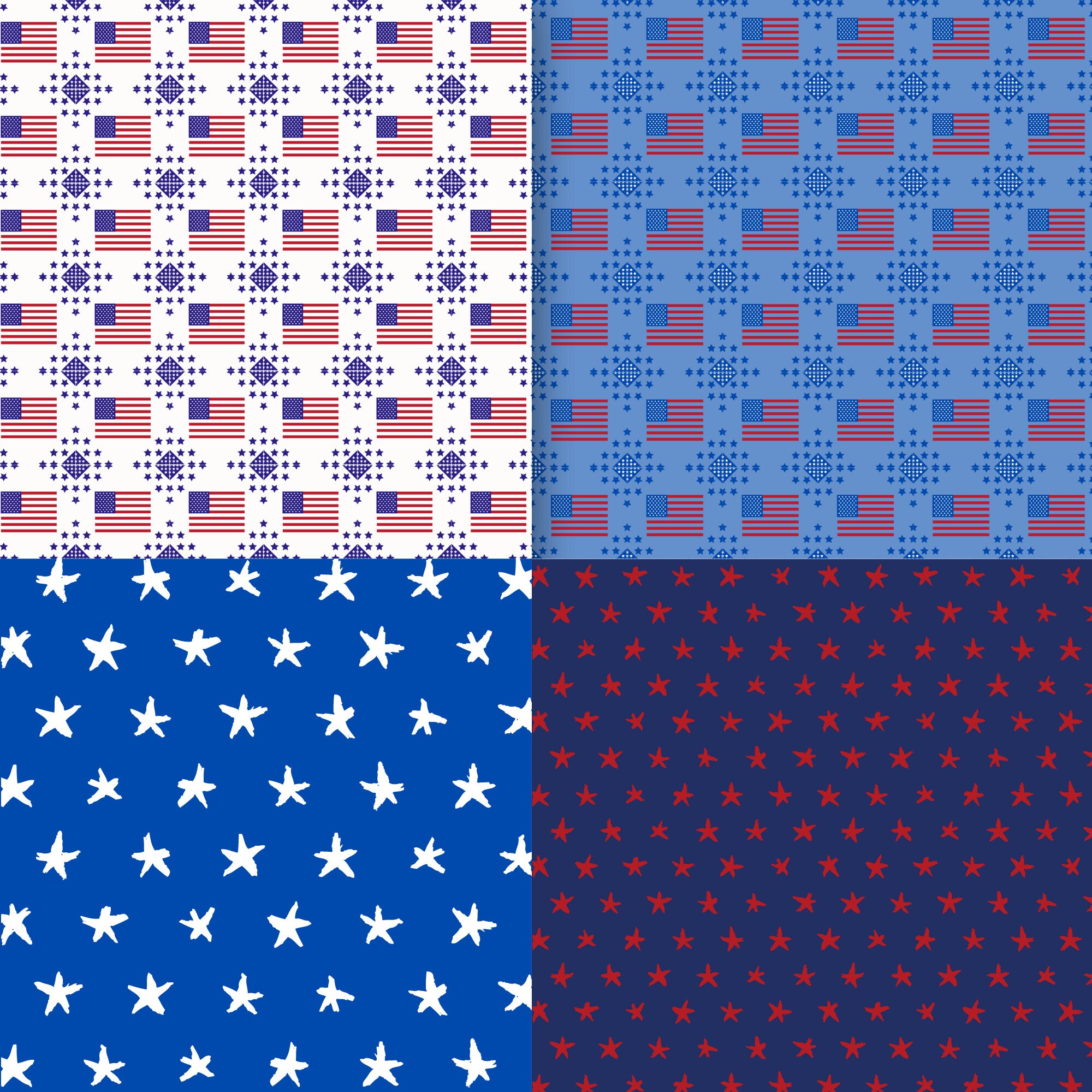 Patriotic Digital Paper USA Digital Paper America Scrapbook - Etsy