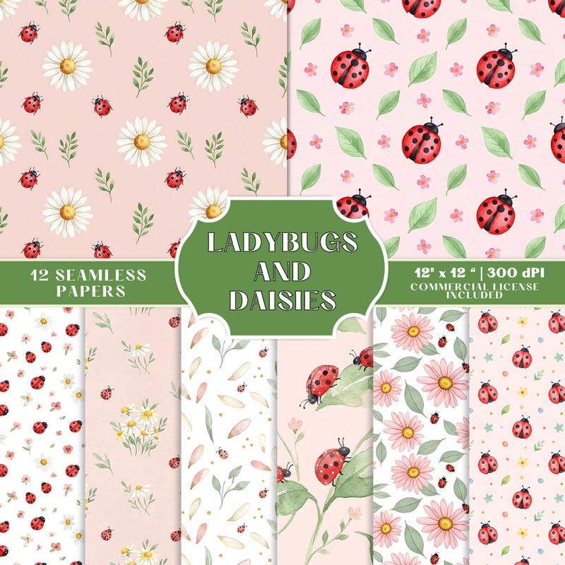 Lady Bug and Daisy Fabric - Etsy