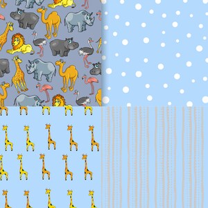 Zoo Digital Paper Pack, Safari Animal Digital Scrapbook Paper, Animal ...