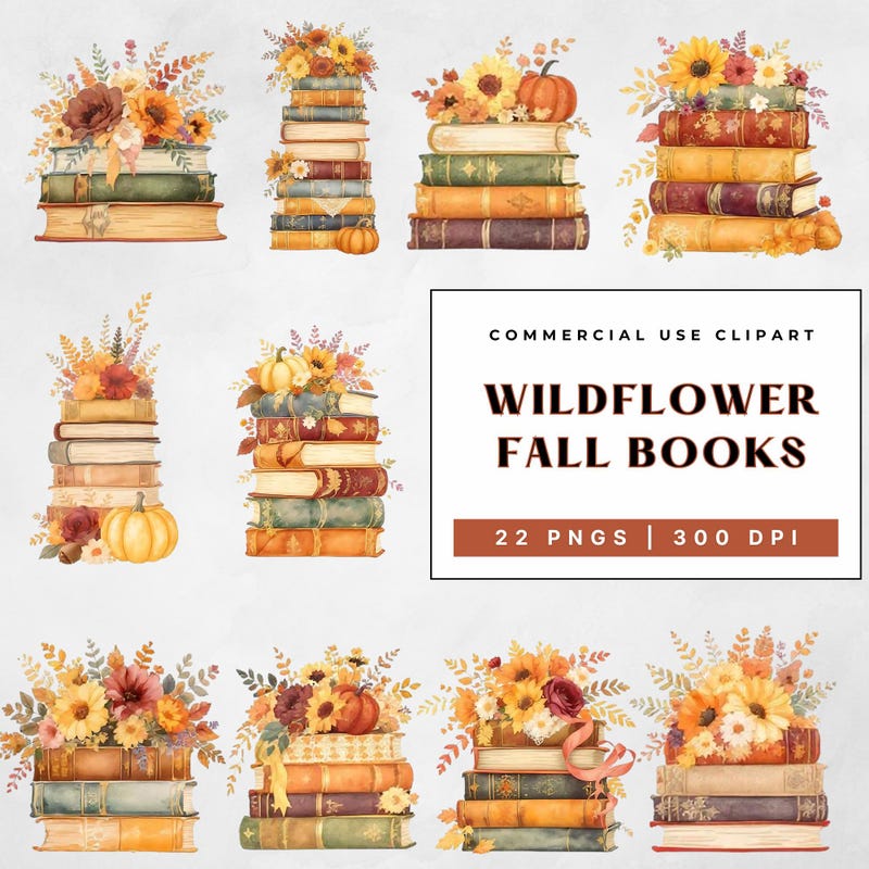 Fall Book Stack - Etsy