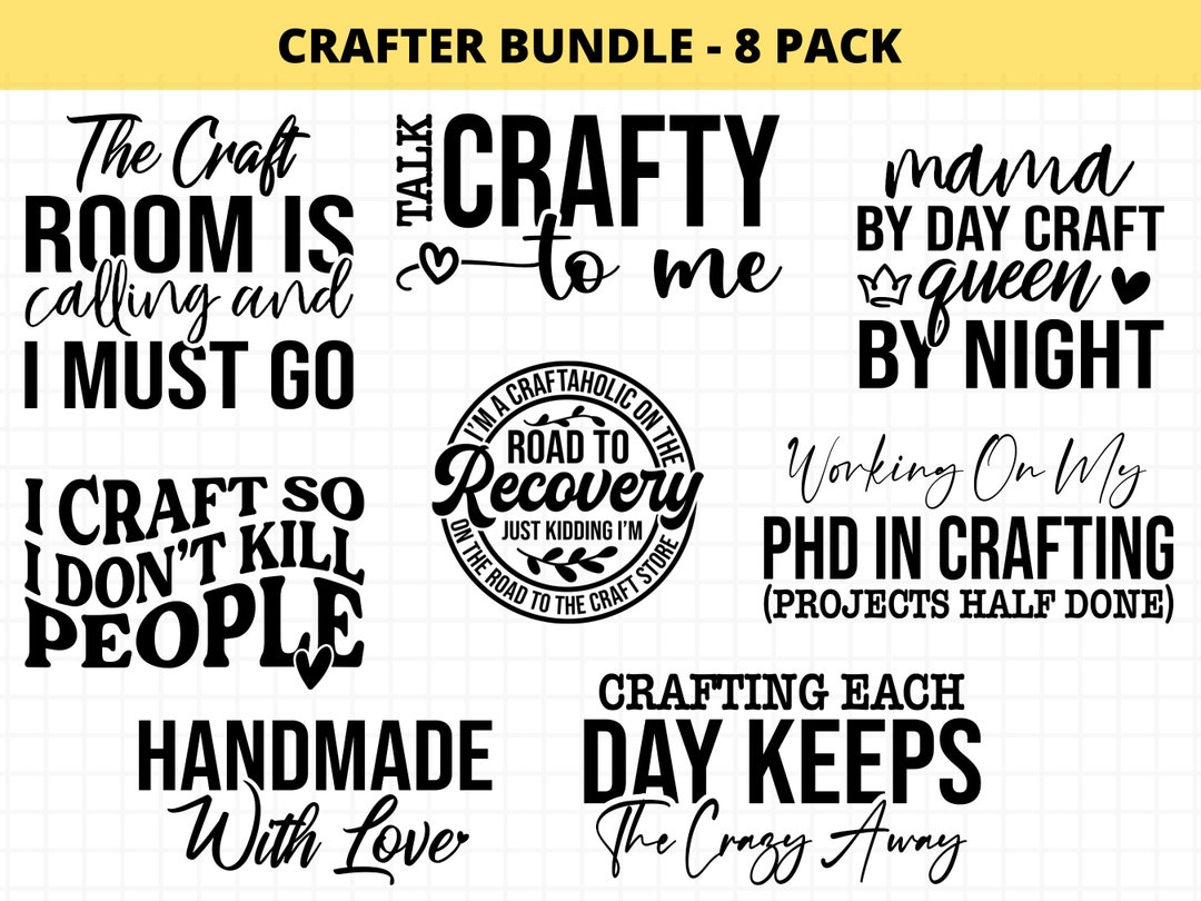 Craft Lover SVG Bundle, Crafting SVG, Crafty Mom, Craft Room Wall Art ...