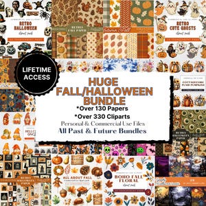 Halloween & Fall Clipart Bundle: Retro Gnomes, Ghosts, Pumpkins ...