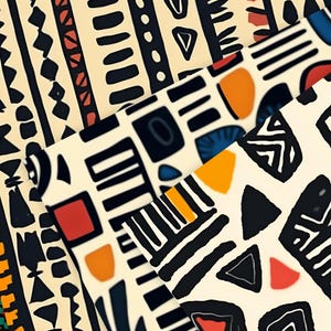 African Kente Mud Cloth Digital Paper: Seamless Tribal Patterns (12x12 ...