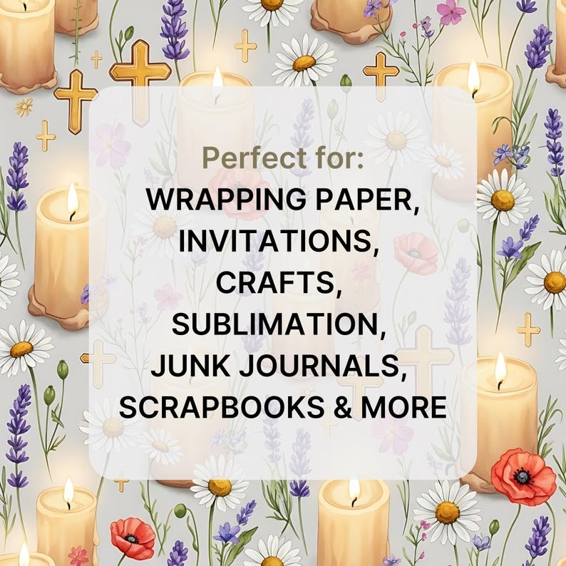 Christian Seamless Digital Paper Pack, 12 Faith Backgrounds Floral ...