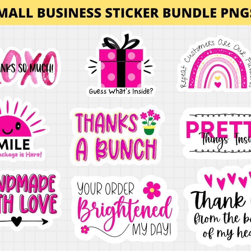 Cute Thank You Sticker - Etsy