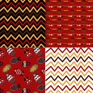 African Digital Paper, African Background Paper, African Scrapbook ...