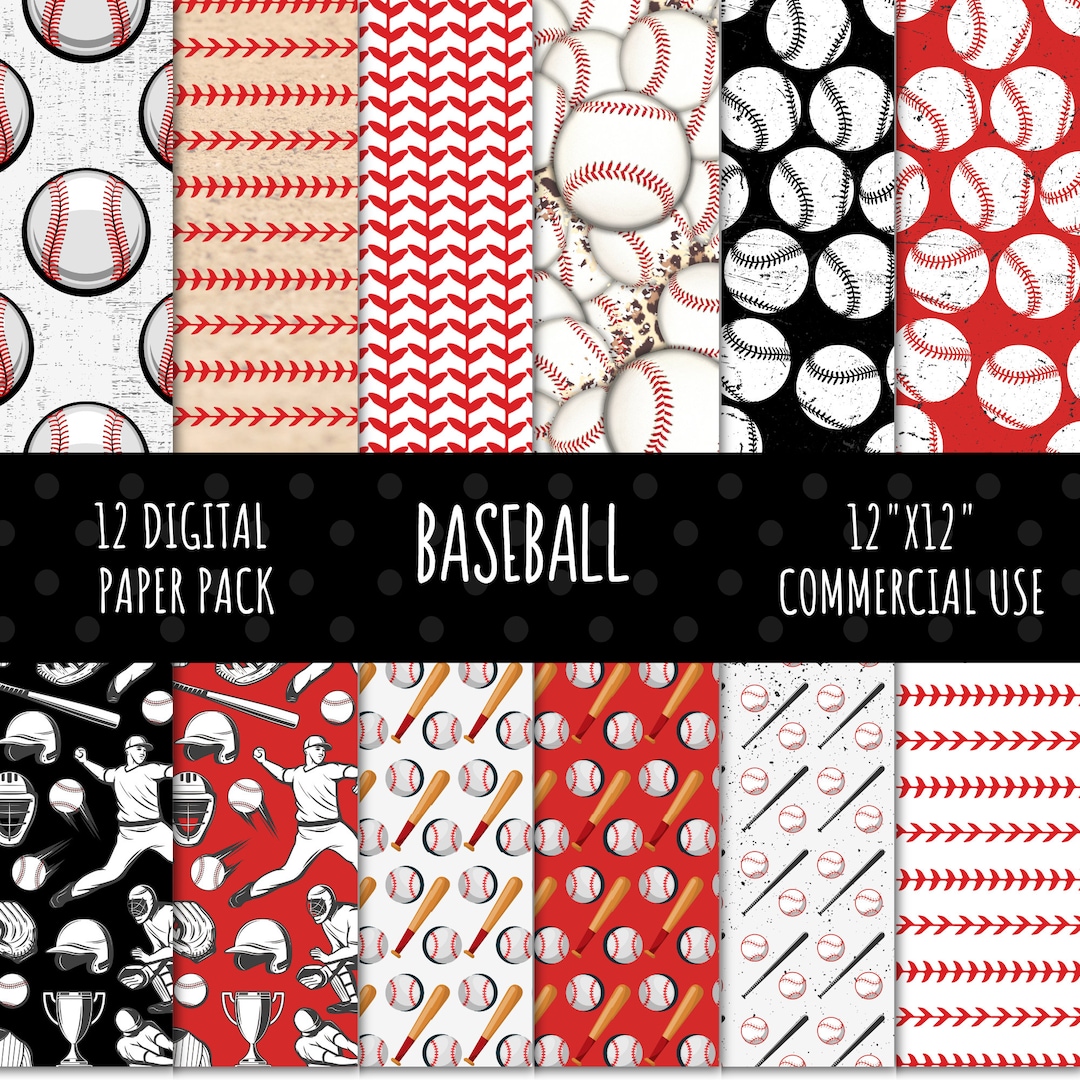 Baseball Digital Paper, Game Day Digital Paper, Baseball Player ...